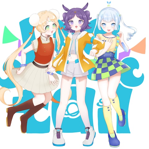 vtuberグループpig tailメインビジュアル | はたけぽおさんのポートフォリオ | ココナラ