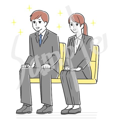 スーツを着た男性と女性 | KANイラストさん(イラスト制作)のポートフォリオ | ココナラ