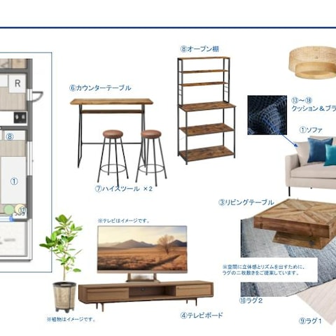 西洋海岸風インテリア | iicon_designさん(建築士、インテリアコーディネーター)のポートフォリオ | ココナラ