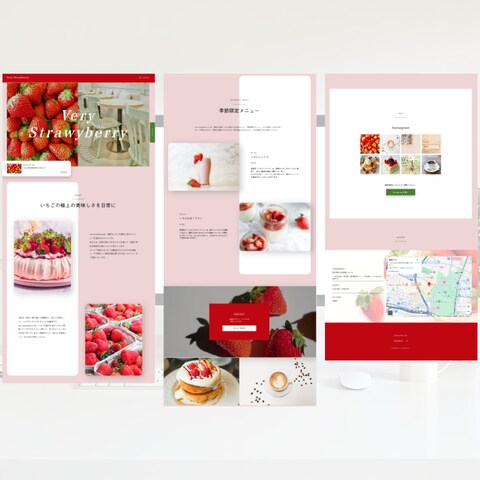 カフェ Very Strawberry様 ホームページ | yuu design＊HPデザイナーさん(Webデザイナー)のポートフォリオ | ココナラ