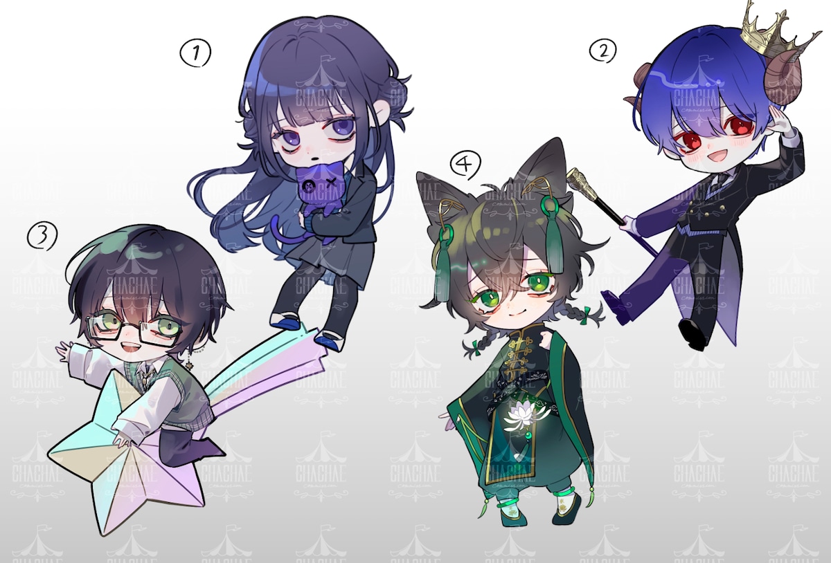 【依頼絵】ミニキャラまとめ | 吉田ちゃちゃえさん(イラストレーター)のポートフォリオ | ココナラ