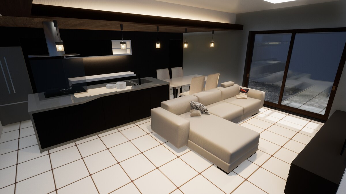 戸建てリビング | KS design2023さん(街のパース屋さん)のポートフォリオ | ココナラ