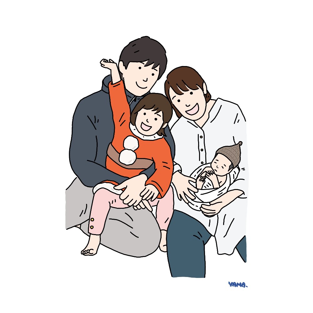 オーダーイラスト(家族) Yama シンプルイラストさんシンプルイラストレイターのポートフォリオ ココナラ