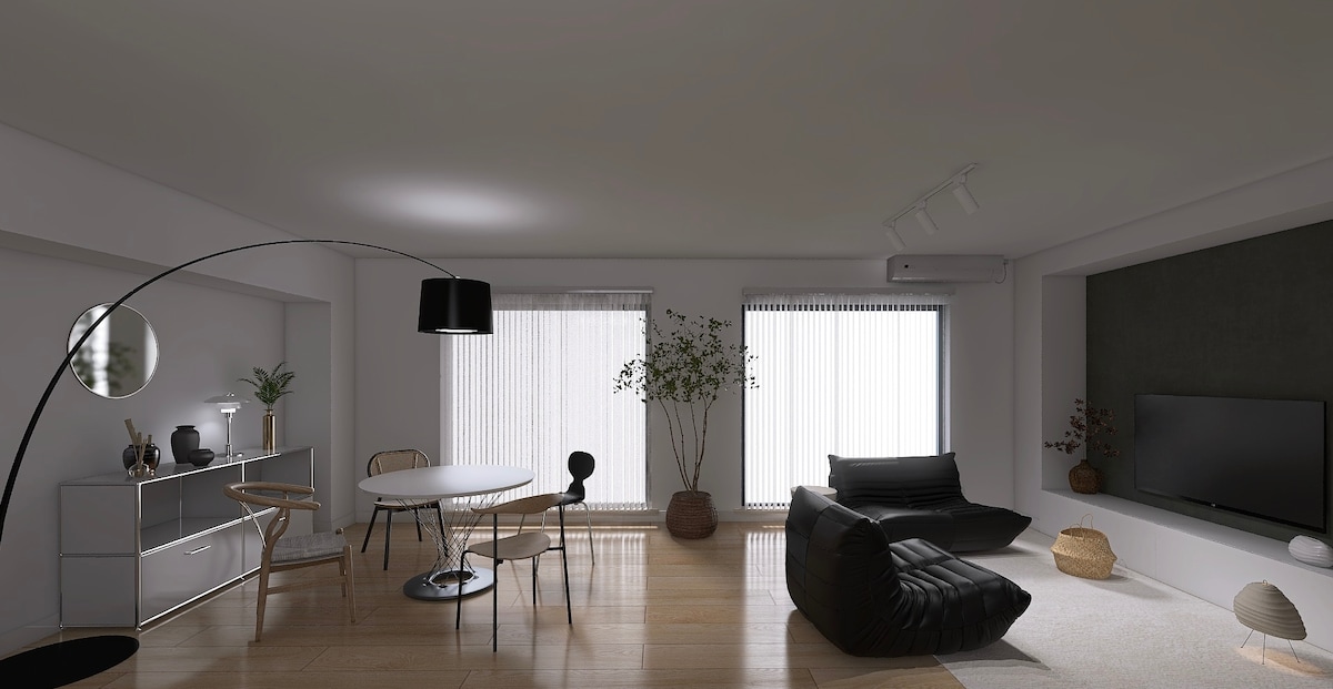 賃貸2LDK 名作家具を使った北欧モダン系インタリア | のや｜インテリアコーディネートさん(インテリアデザイナー)のポートフォリオ | ココナラ