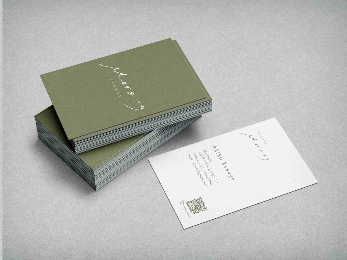 Flower shop 名刺デザイン | BRANCO design studioさん(グラフィック・Webデザイナー)のポートフォリオ | ココナラ